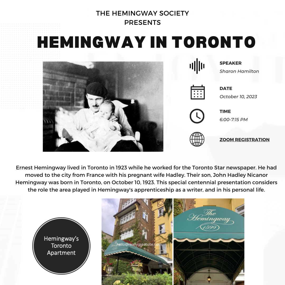 Hemingway in Toronto Webinar - Recording Now Available | The Hemingway ...